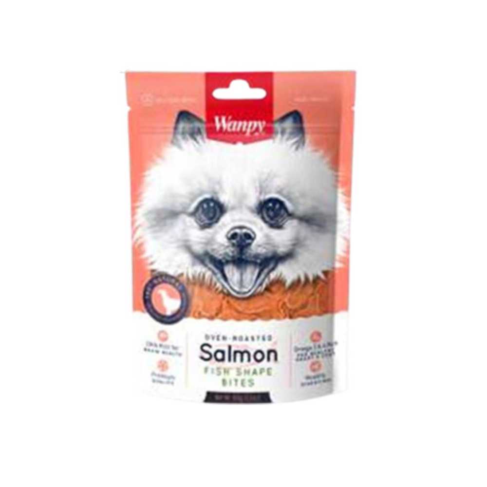 Wanpy Salmon fish shape bites 100g