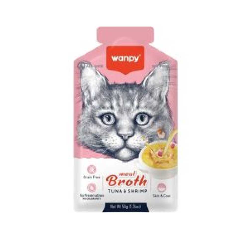 Wanpy Cat Bujon za mačke - Tuna i škampi 50g