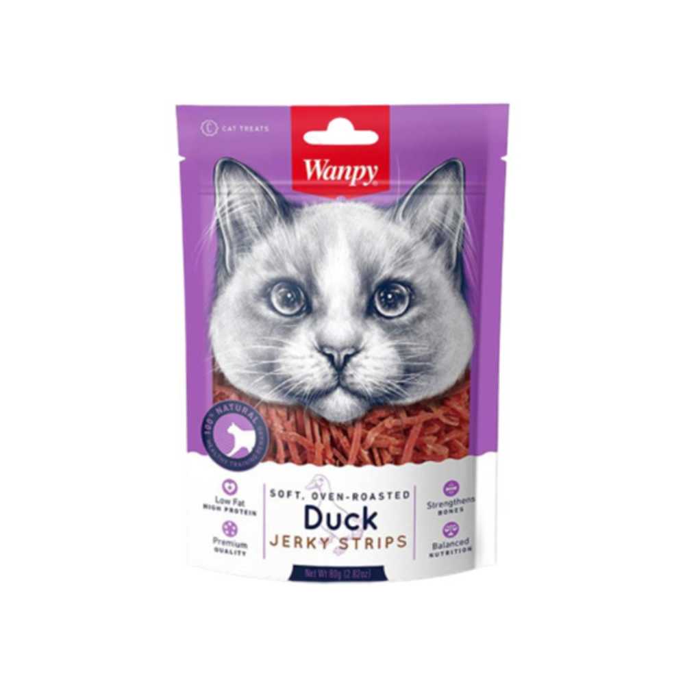 Wanpy Cat Soft Duck Jerky Strips 80g