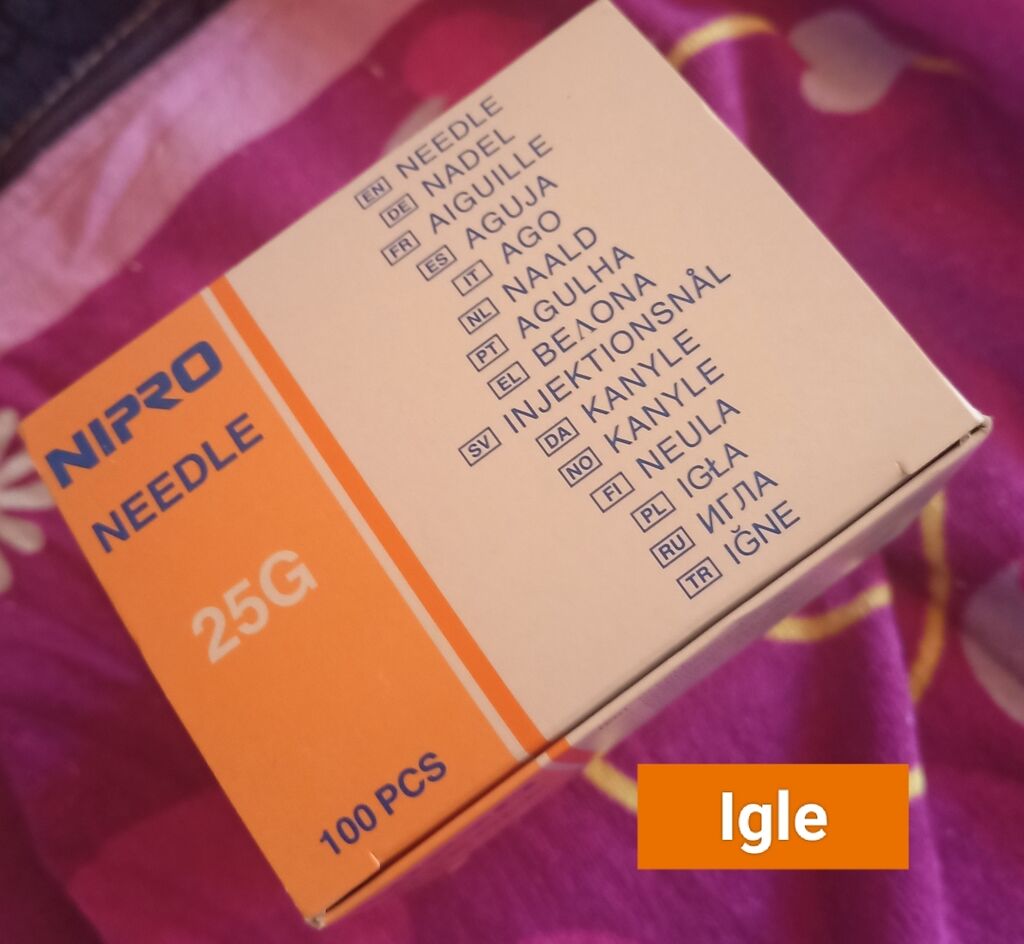 Igle i spricevi -"Nipro" *Igle-25g,26g, 1 kutija(100 kom.) -400 din