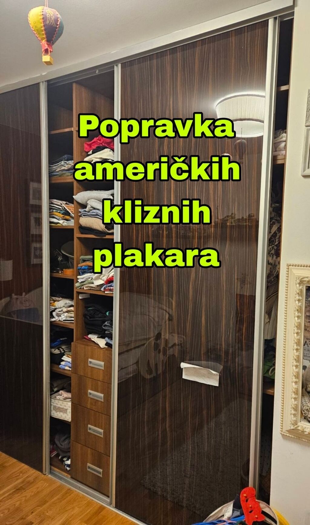 Popravka američkih i kliznih vrata plakara pregradnih vrata kliznih