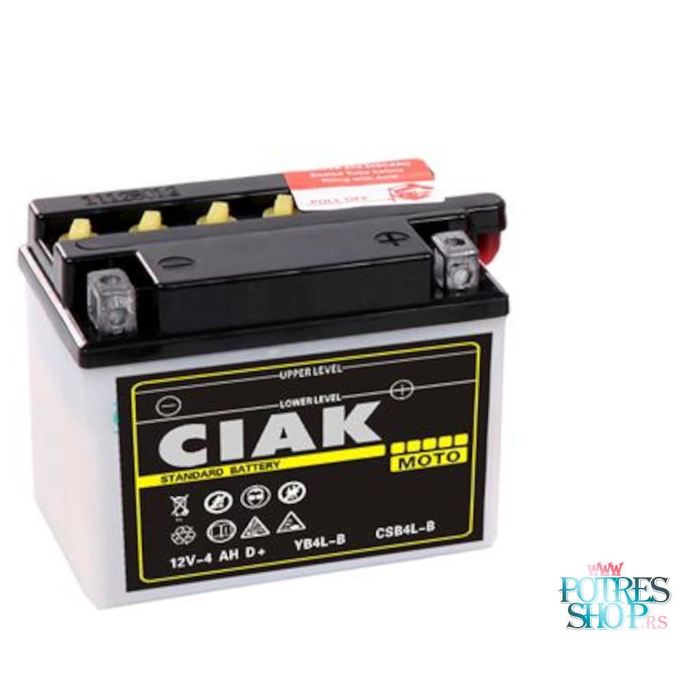 AKUMULATOR CIAK MOTO YB4L-B 12V-4AH D+