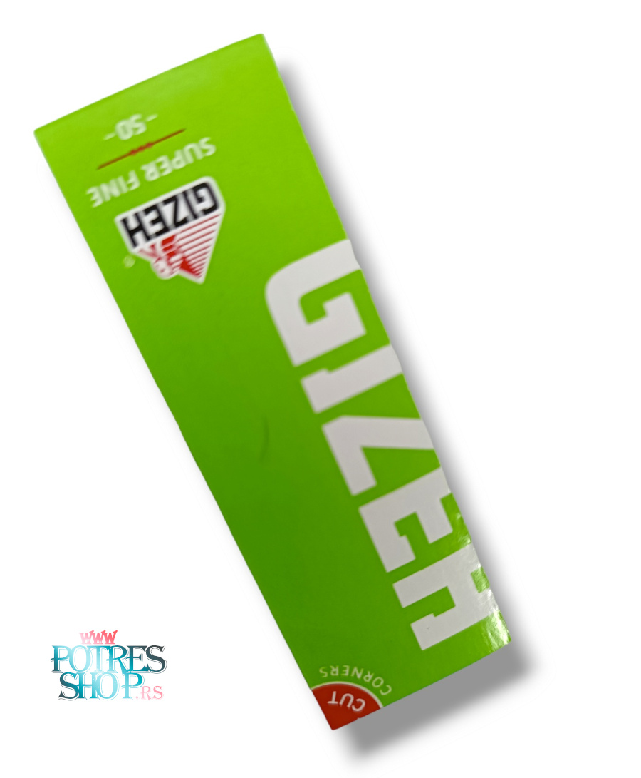 GIZEH RIZLA GREEN SUPER FINE CUT CORNER