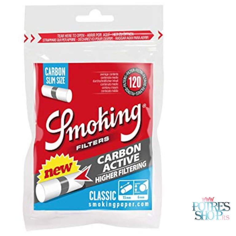 SMOKING FILTERI CLASSIC SLIM CARBON 15MM