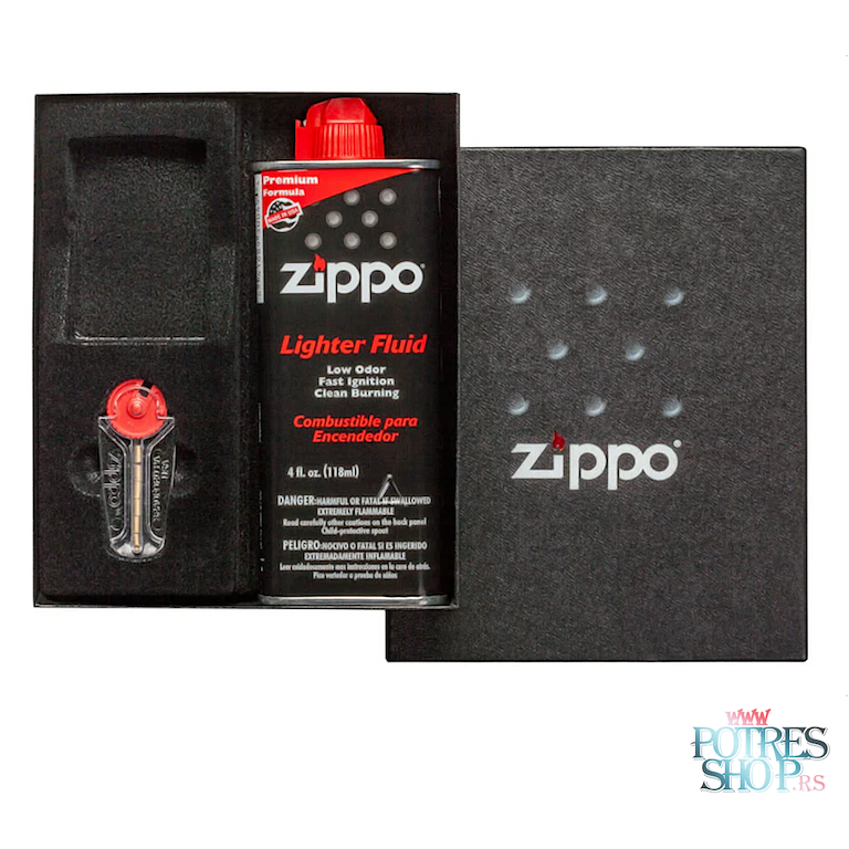 ZIPPO POKLON SET BENZIN-KREMEN