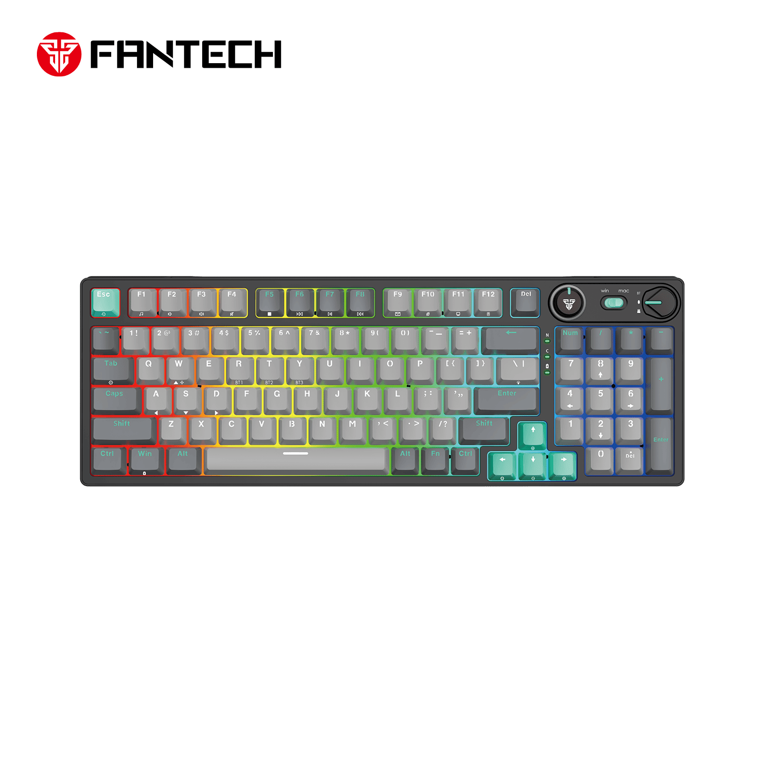 GEJMERSKA MEHANICKA TASTATURA FANTECH MK914 ATOM PRO96 RGB WIRELESS MERCURY (RED SWITCH)