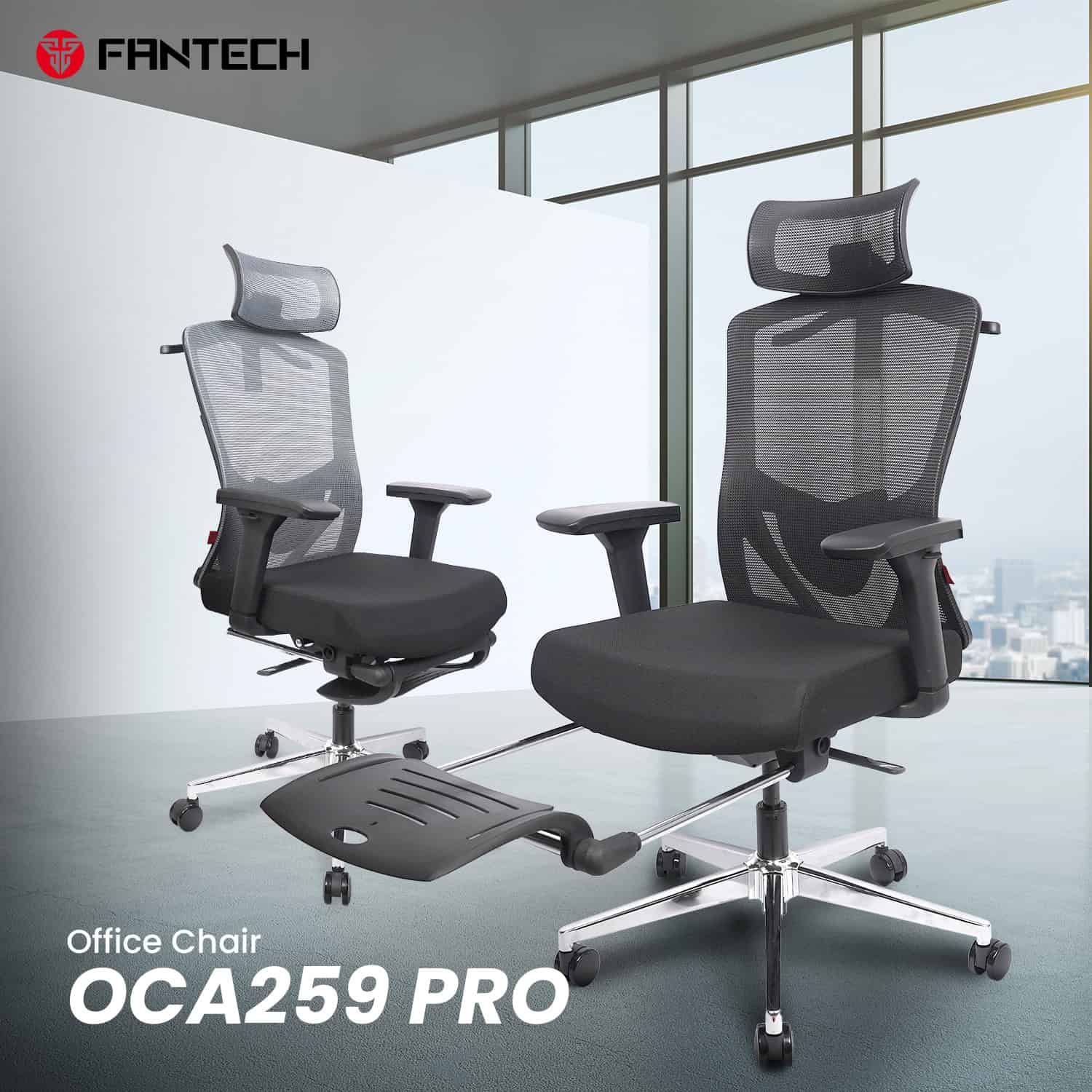 STOLICA OFFICE FANTECH ALPHA OC-A259 PRO CRNA