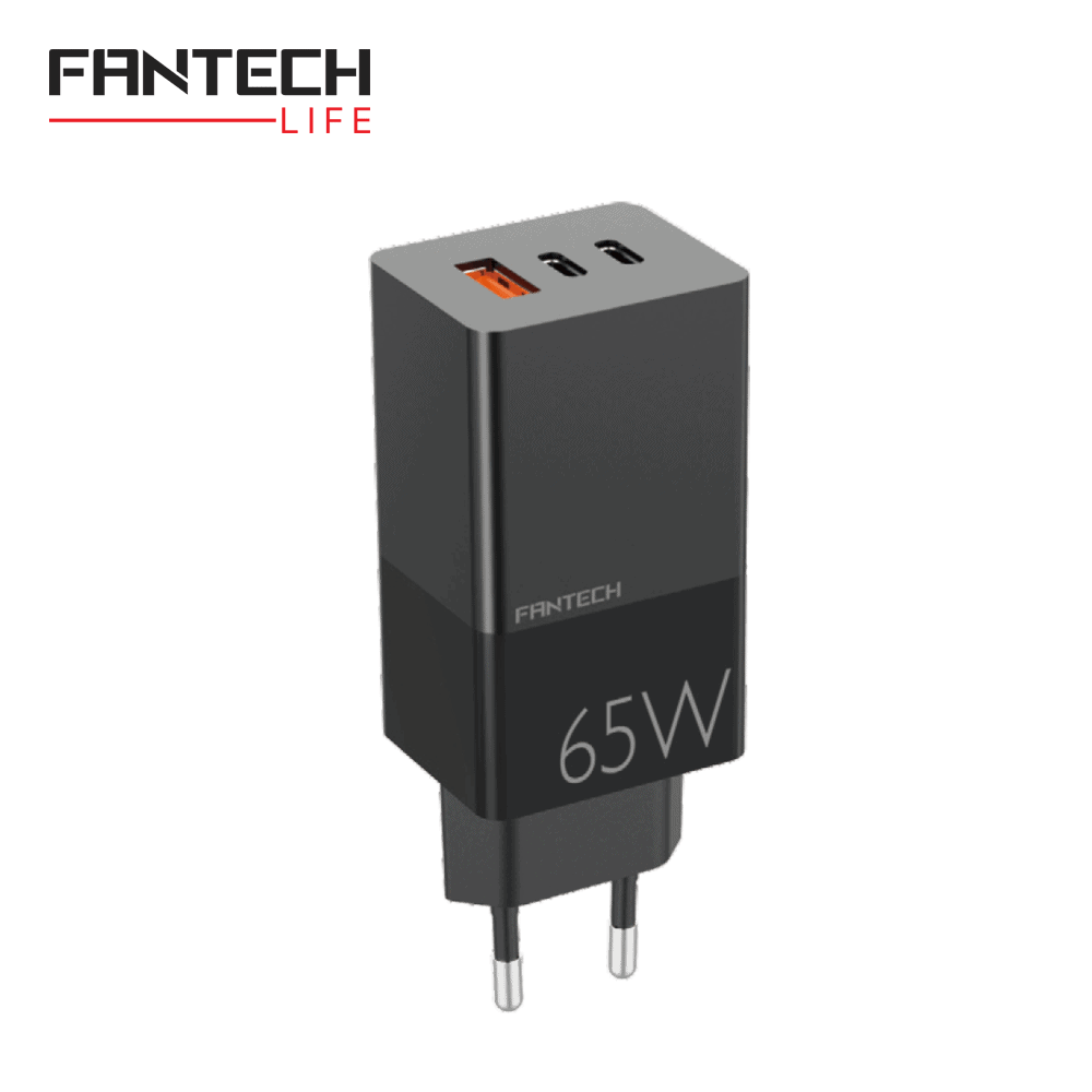 KUĆNI PUNJAČ FANTECH CWG301 2XPD + QC 65W CRNI