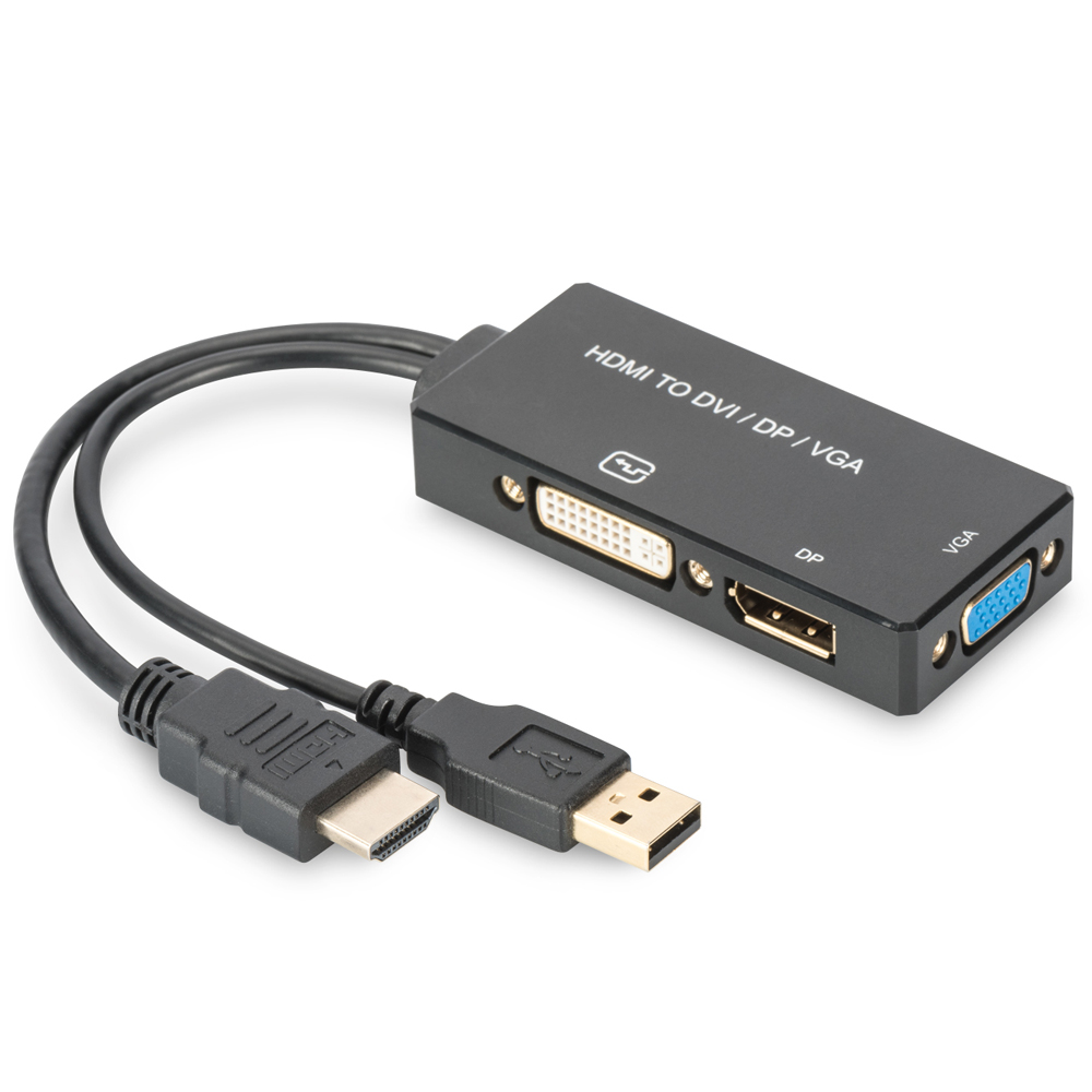Adapter HDMI na DP/DVI/VGA 0.2m crni