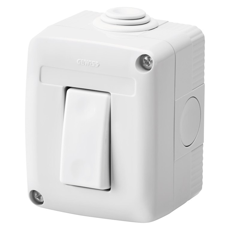 System, 2P prekidac 16A, nadgradni, IP40, sivi