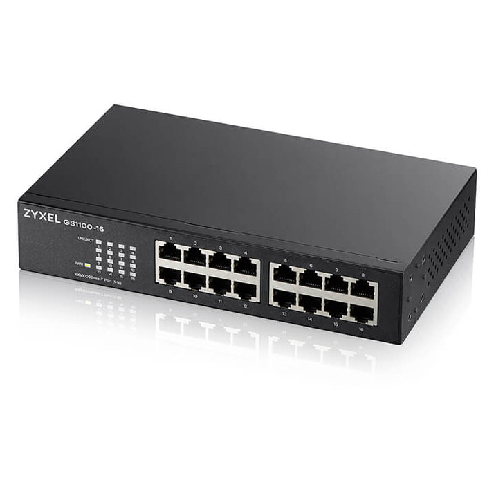 Zyxel GS1100-16,16port GigabitUnmanaged Switch v3