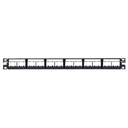 Patch panel 24-port prazan, UTP, PanNet, 1U, crni