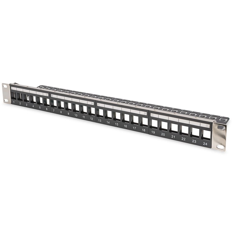 1U Modularni patch panel 24-p, sa držac kablo&poljima za num