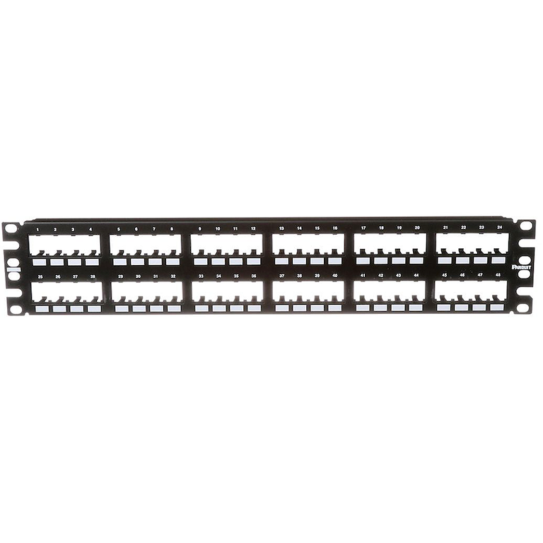 Mini-Com® 2U UTP Patch panel 48-port, prazan, crni