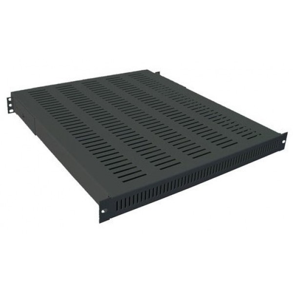19" 1U Fiksna polica za rack povecane nosivosti 600mm crna
