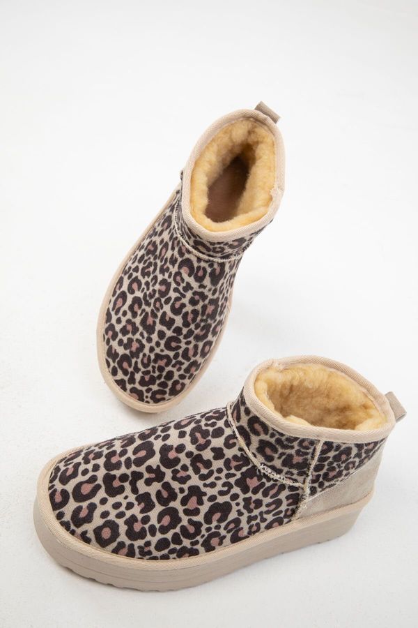 SOHO BEIGE LEOPARD WOMEN'S BOOTS & BOOTIE 20026
