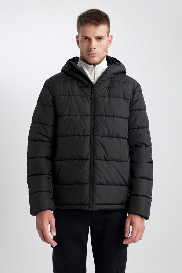 DEFACTO WATERPROOF HOODED PUFFER JACKET ZIPPERED DOUBLE POCKET