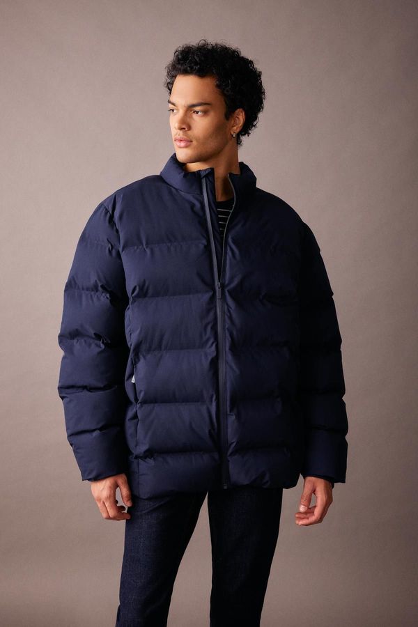 DEFACTO SLIM FIT SLIM CUT STAND COLLAR ZIPPERED POCKET PUFFER JACKET