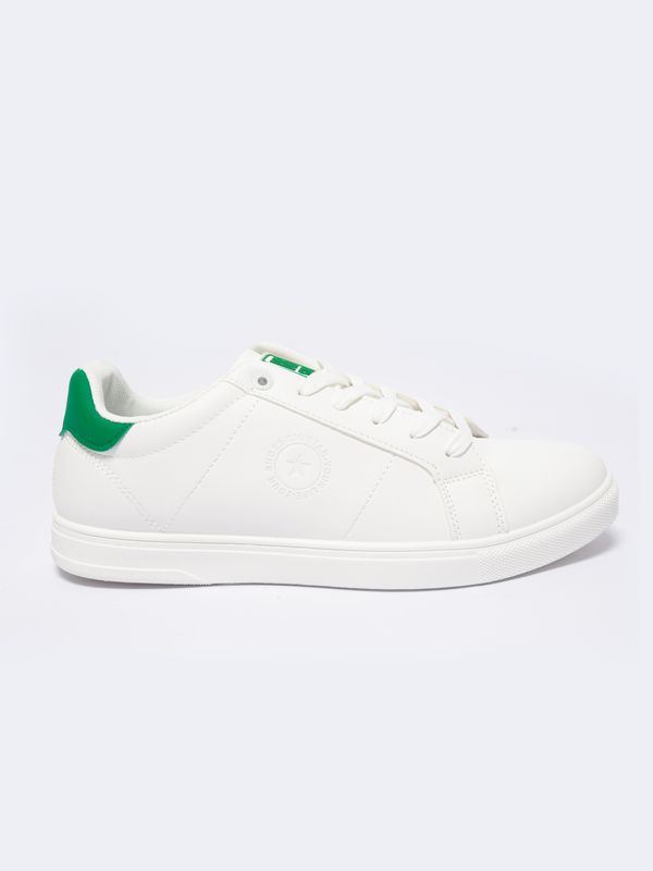 MEN'S ECO LEATHER BIG STAR WHITE LOW-TOP SNEAKERS