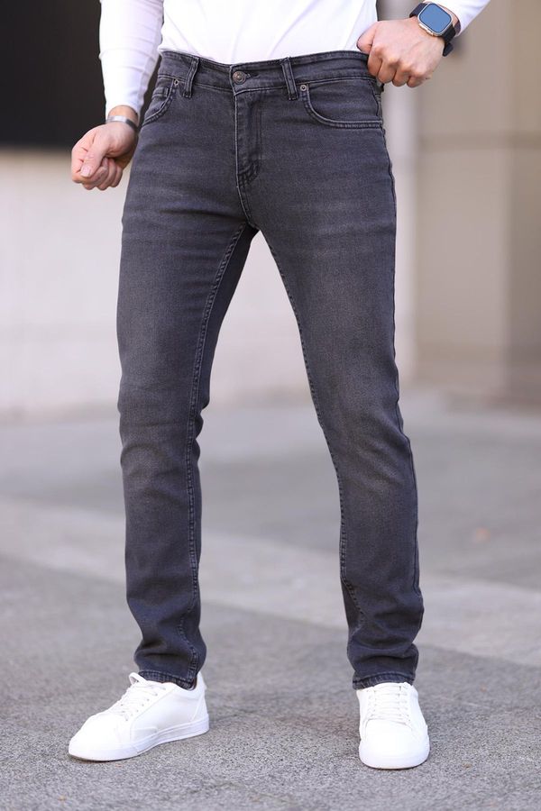 TRENDYOL ANTHRACITE REGULAR FIT FLEXIBLE FABRIC JEANS TROUSERS