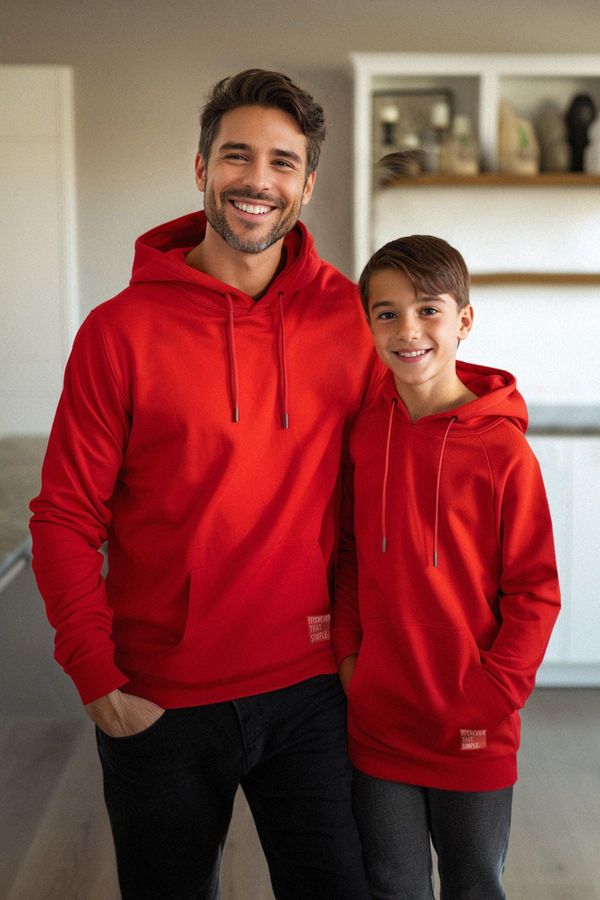 TRENDYOL CLARET RED FATHER-SON UNISEX PRINTED KNITTED MINI ME SWEATSHIRT