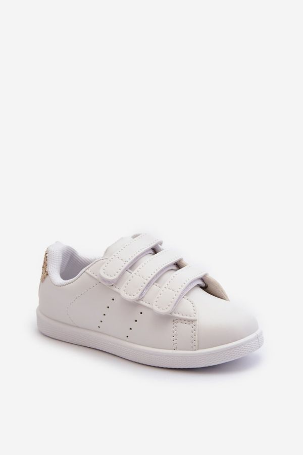 FR1 CHILDREN'S SNEAKERS WITH VELCRO WHITE-ROSE GOLD CUTE GIRL