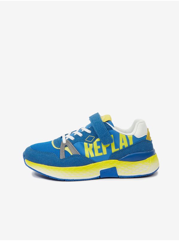 YELLOW-BLUE CHILDREN'S SNEAKERS WITH SUEDE DETAILS REPLAY - GIRLS