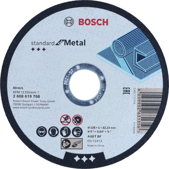 Bosch rezna ploča ravna Standard for Metal A 60 T BF, 125x22,23x1,0mm - 2608619768