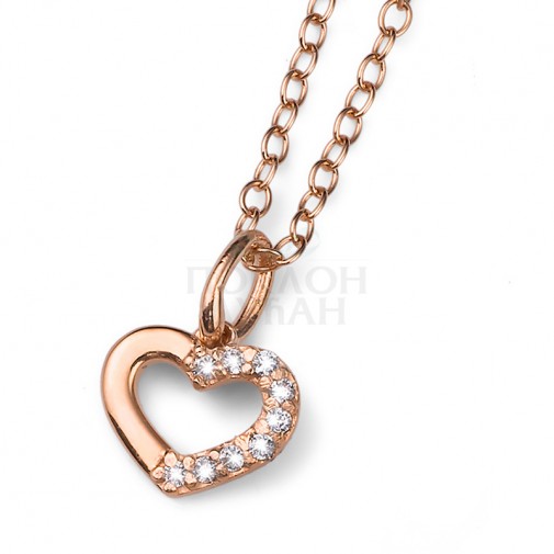 Ženski Oliver Weber Loveheart 925Ag Rose Gold Cry Roze Zlatni Srebrni Lančić Sa Swarovski Kristalnim Priveskom