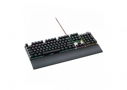 CANYON Nightfall GK-7, Wired Gaming Keyboard,Black 104 mechanical switches,60 million times key life, 22 types of lights,Removable magnetic wrist rest,4 Multifunctional control knob,Trigger actuat...