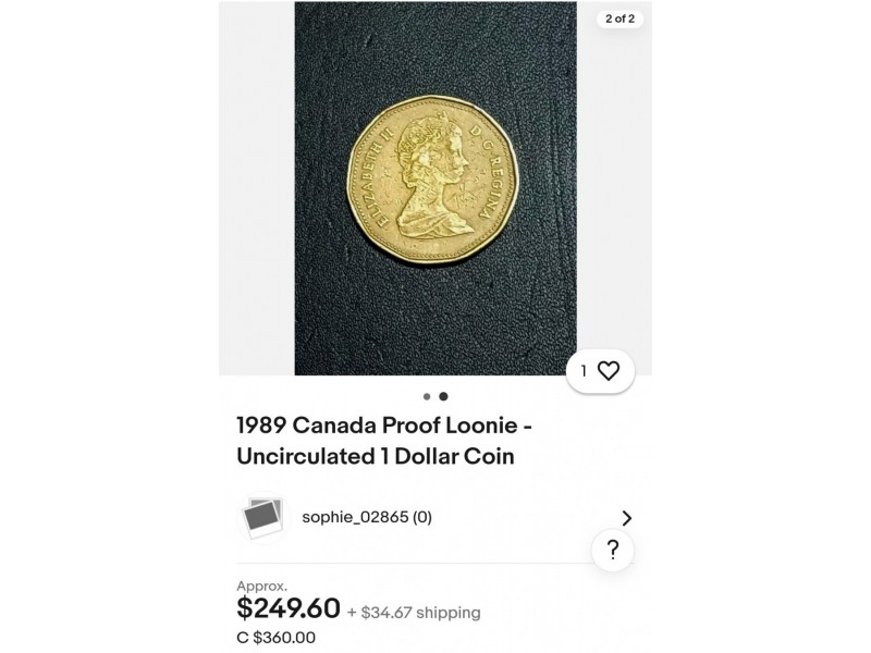 canada dollar 1989 novcic - kraljica elizabeta