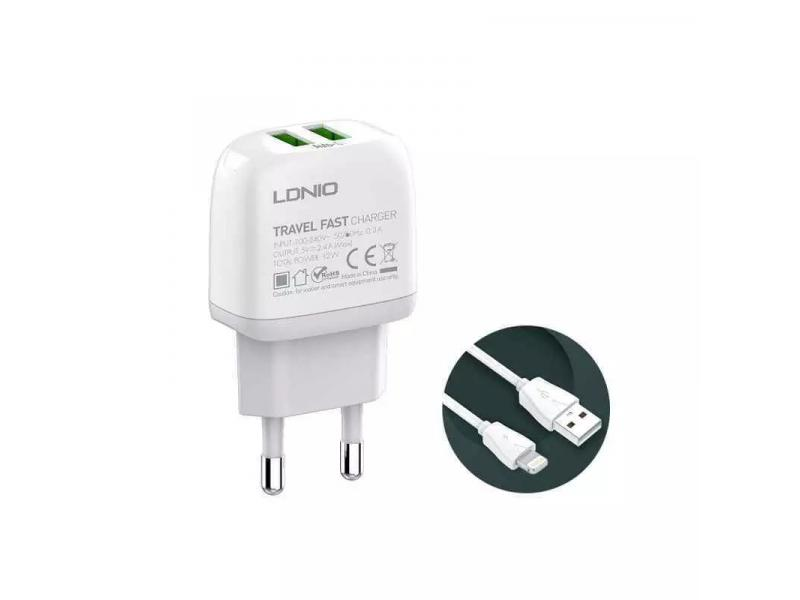 LDNIO A2219 2xUSB kućni punjač sa type C kablom