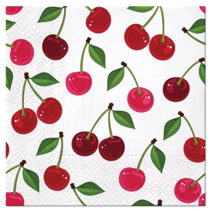 Salveta za dekupaž Cherries Pattern - 1 kom