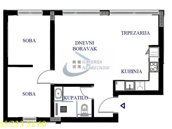 Zvezdara, Kluz - Koste Trifkovića 53.51m2, Koste Trifkovića