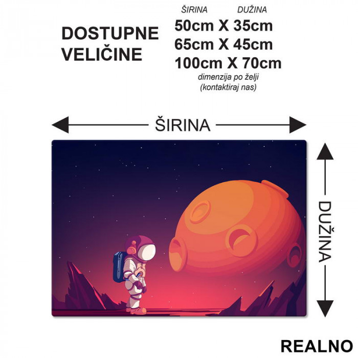 ASTRONAUT - NA PLANETI - SPACE - SVEMIR - PODMETAČ ZA STO