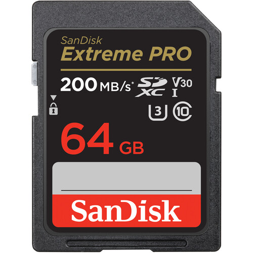 SanDisk SD 64GB Extreme Pro 200MB/s UHS-I Class10 U3 V30