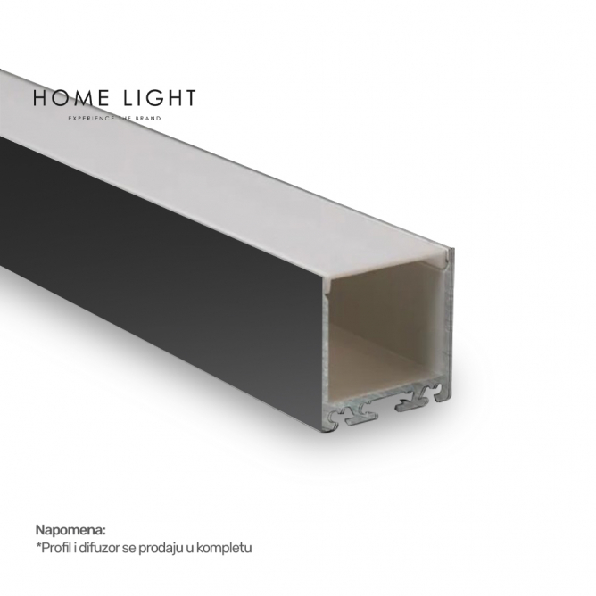 LED PROFIL LL-ALP018-R KOMPLET CRNI