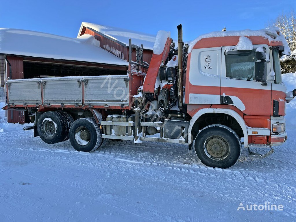 Scania P124 *4x4 AWD! *3 axles *DUMPER 3-way+crane PK 24500+WINCH kiper