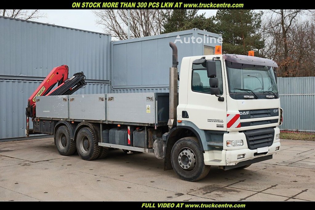 DAF CF85.430, 6x4, CRANE/KRAN PALFINGER PK 15500 kamion s ravnom platformom