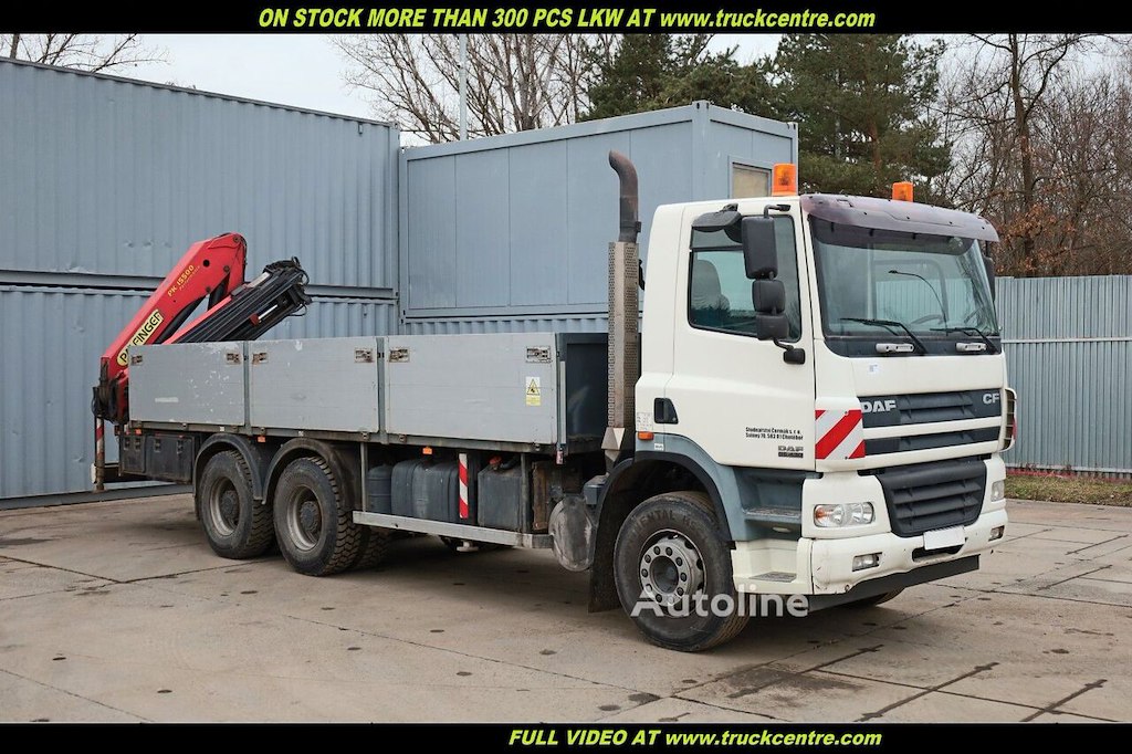 DAF CF85.430, 6x4, CRANE/KRAN PALFINGER PK 15500 kamion s ravnom platformom