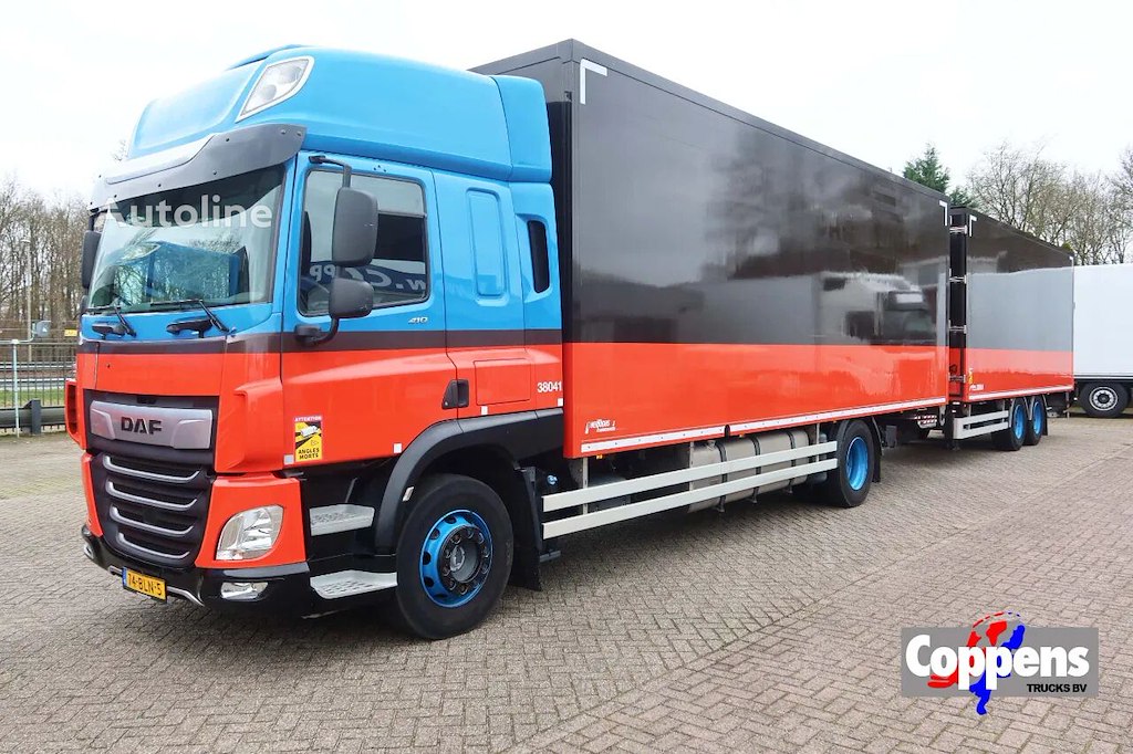 DAF CF 410 Bakwagen+Trailer met klep 2.000 kg. 6 Stuks in voorraad. kamion furgon