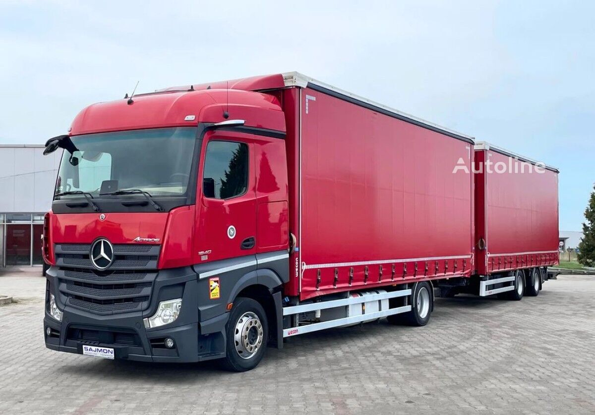 Mercedes-Benz ACTROS 1840 / ZESTAW TANDEM 120 M3 / MIRROR CAM / 7,75 M + 7,75 kamion sa klizna zavesa cerada + prikolica sa kliznom ceradom