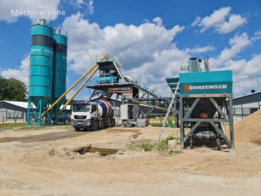 Nova Constmach 100 m3/h Mobile Concrete Batching Plant fabrika betona