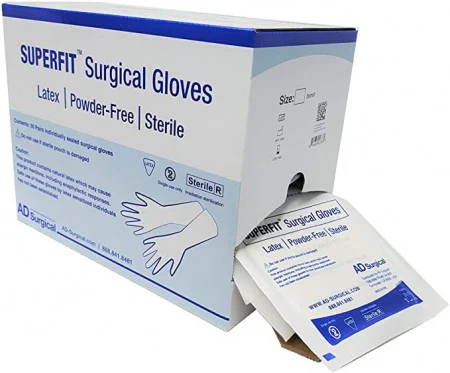 Latex Gloves. Surgical Sterile. Powerder-Free. 50 Pairs/Box