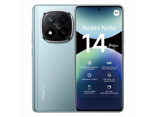 XIAOMI REDMI NOTE 14 PRO+ 5G  12GB/512GB PLAVI MOBILNI Telefon