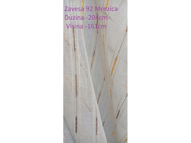 Zavesa 92 Mrezica Duzina -204cm Visina -161cm