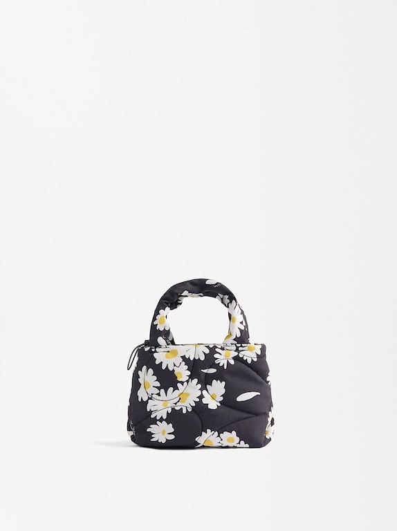 Daisy Print Nylon Tote Bag