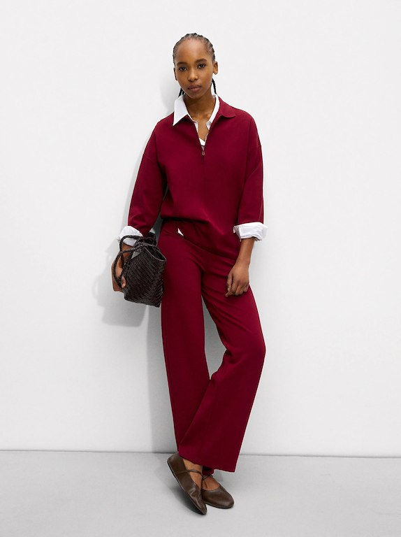 Straight-Leg Mid-Rise Trousers