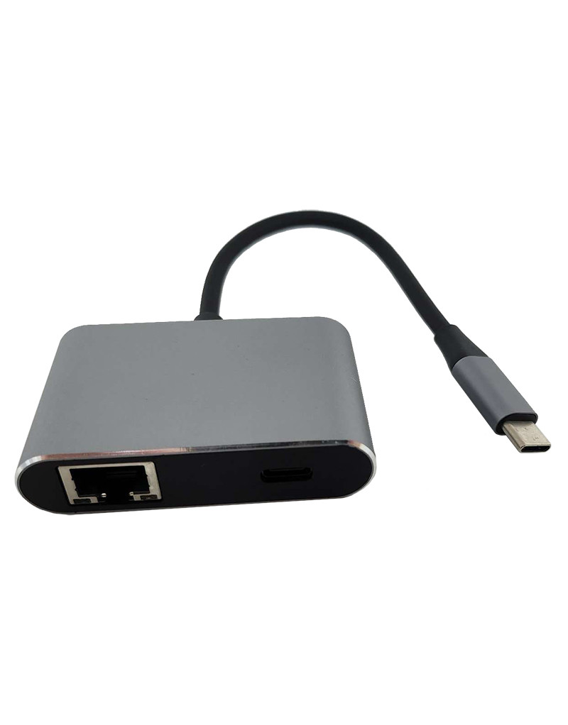 FAST ASIA Adapter-konvertor TIP C na 2xUSB 3.0+TIP C+RJ45