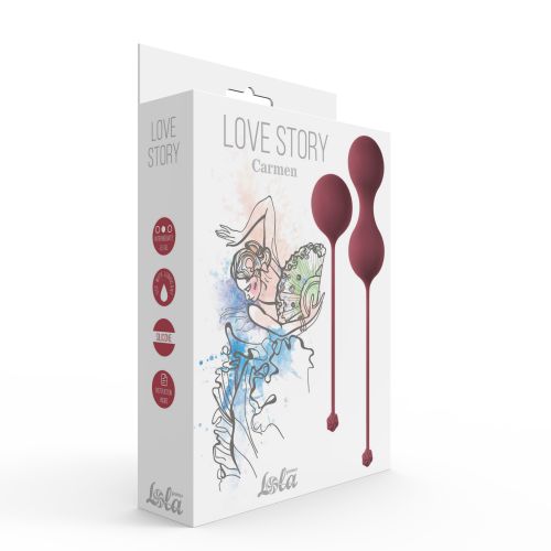 Vaginalne kuglice Lola games Set for Easy and Medium Level Love Story Carmen Wine Red